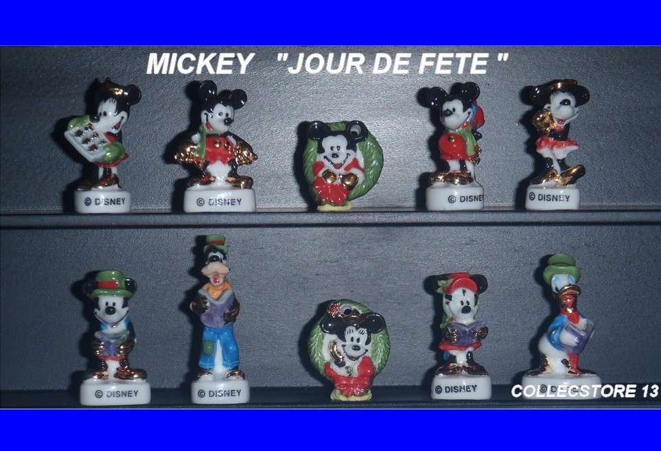SERIE COMPLETE DE FEVES MICKEY JOUR DE FETE FILET OR - Fèves de ...