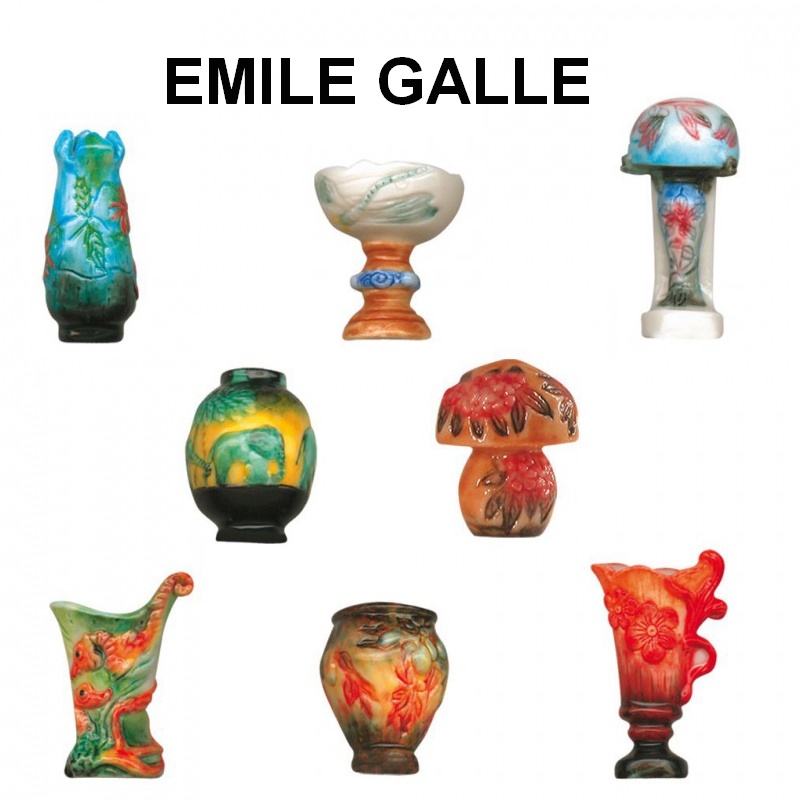 SERIE COMPLETE DE FEVES EMILE GALLE -VASES -POTS - Fèves de collection ...